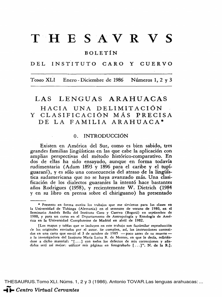 An In-Depth Analysis of the Arahuaca Language Family: Proposing a ...