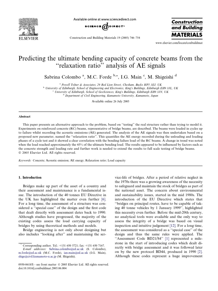 Predicting The Ultimate Bending Capacity PDF | PDF | Earthquakes | Data ...