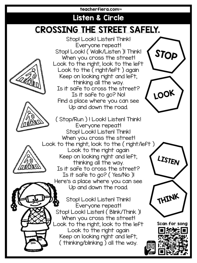 How To Cross The Street Worksheets | PDF | Transport