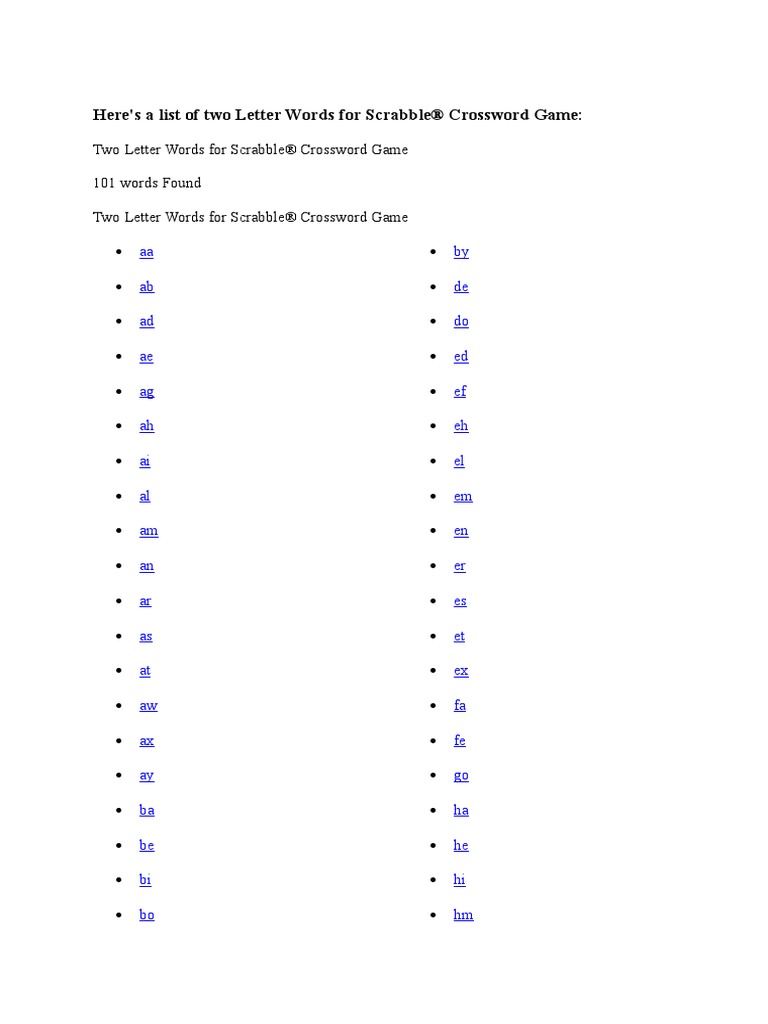Senarai Perkataan Scrabble | PDF