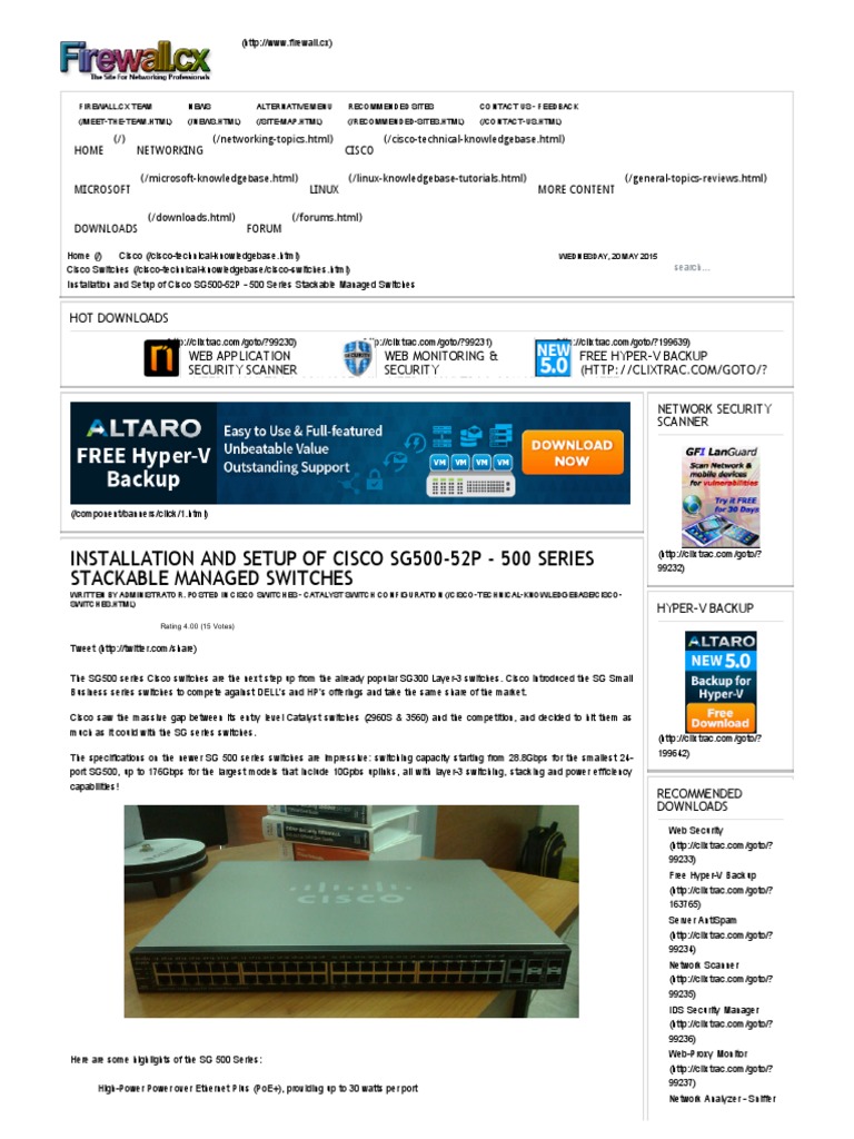 Installation and Setup of Cisco SG500-52P - 500 Series Stackable ...