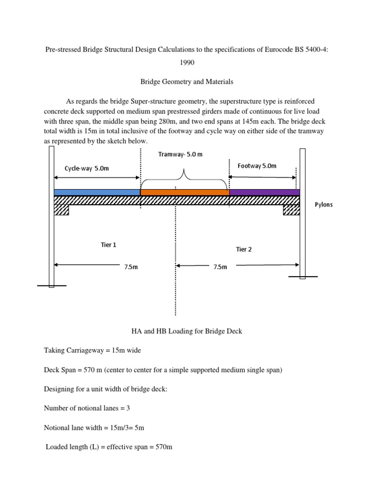 Calculations Bridge Design | Download Free PDF | Beam (Structure ...
