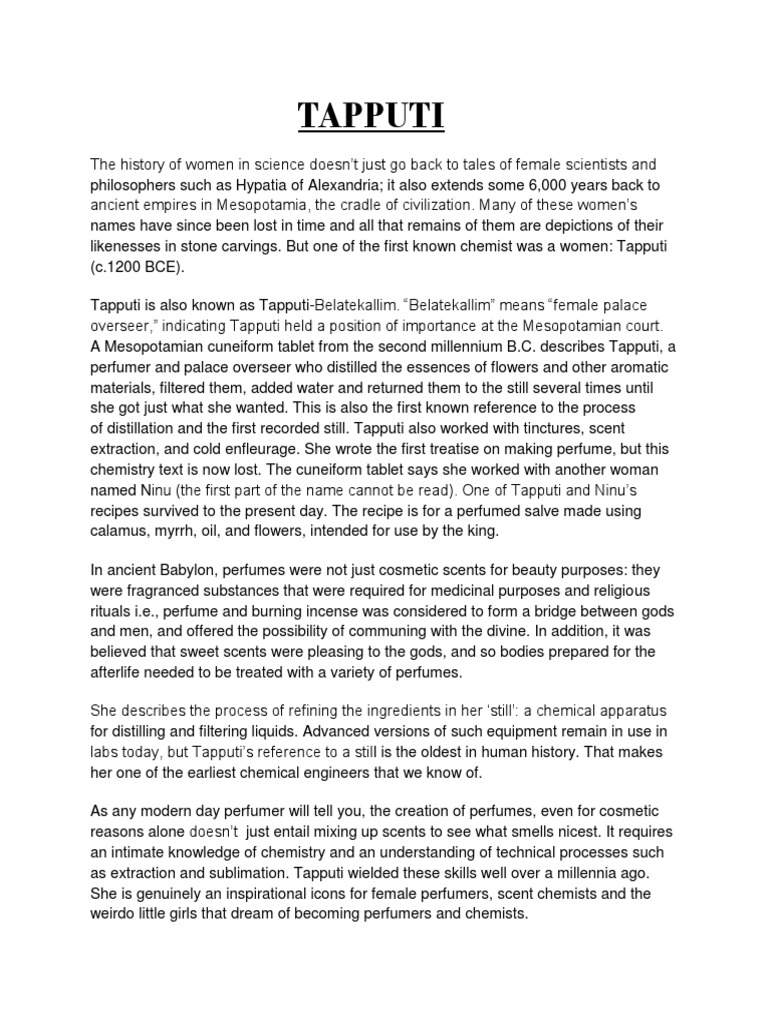 Tapputi | PDF | Perfume