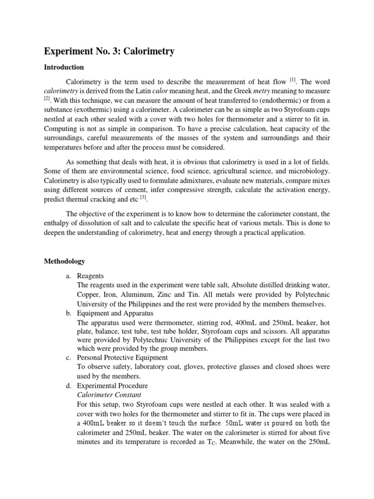 Chemistry Lab Report | PDF | Solvation | Calorimetry