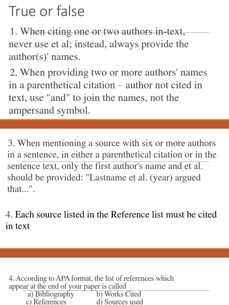 APA Citation Guidelines for Et Al. | PDF | Citation | Psychological ...