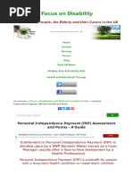 PIP - Table of Activities, Descriptors and Points | PDF | Wellness ...