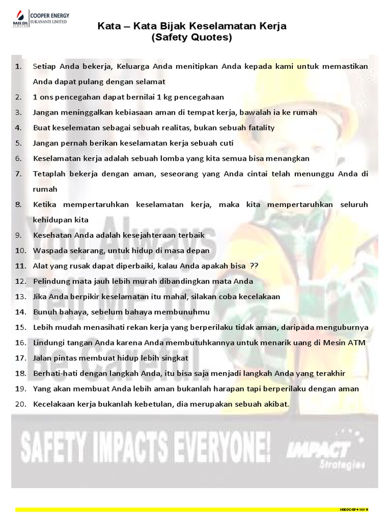 Kata Bijak Safety | PDF