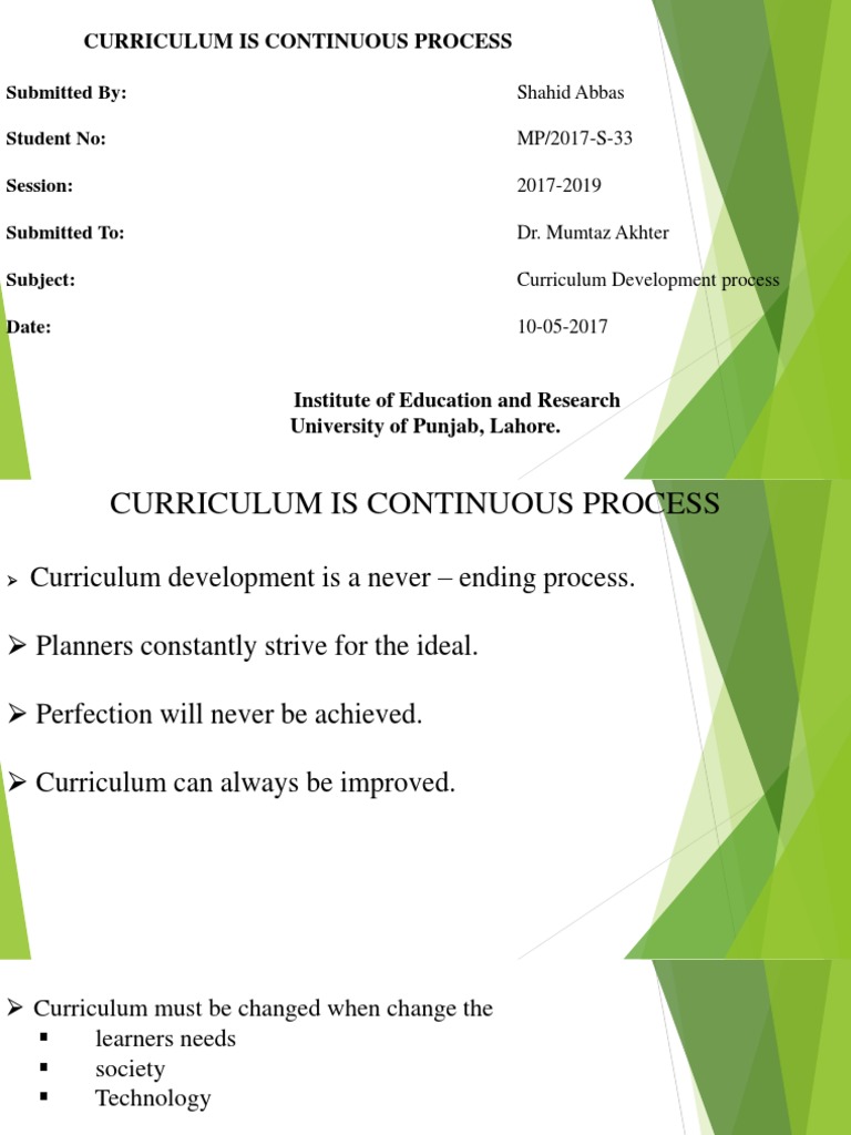 Continuous Curriculum Development Process | PDF