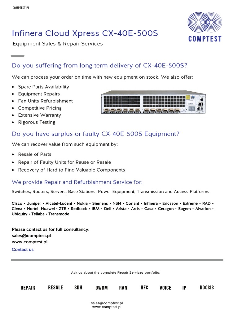 Infinera Cloud Xpress CX-10E-500S | PDF