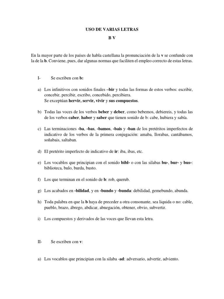 Uso de Varias Letras | PDF | Sílaba | Lingüística