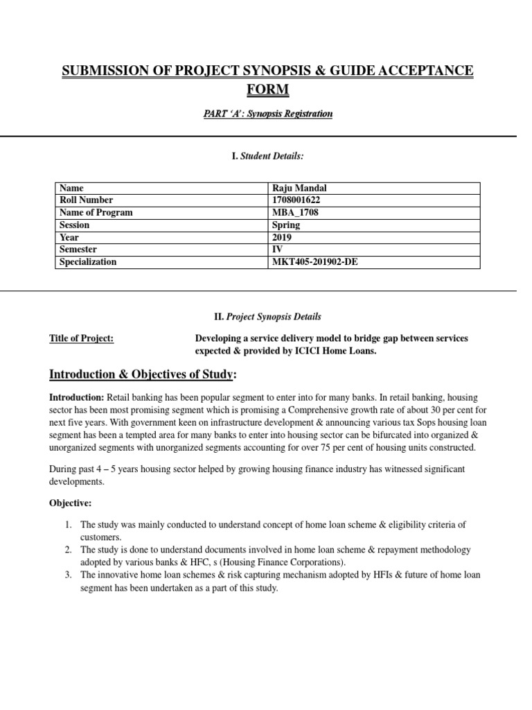 Project Synopsis For Marketing MBA Raju Mandal | PDF | Sampling ...