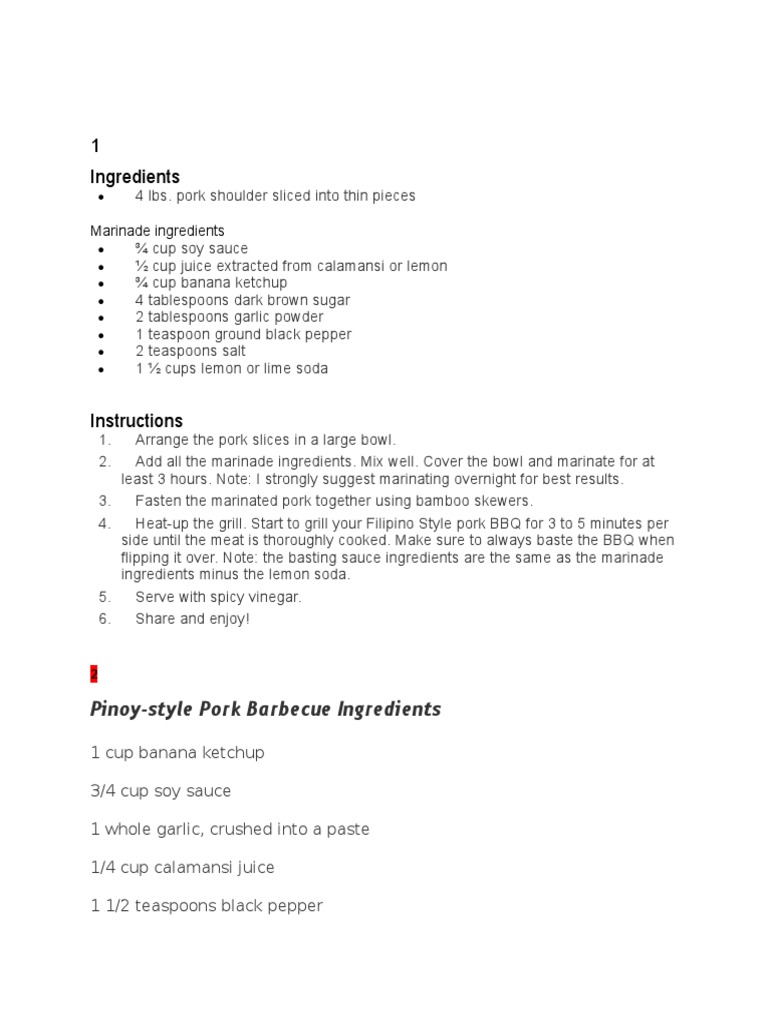 1 Ingredients: Pinoy-Style Pork Barbecue Ingredients | Download Free ...