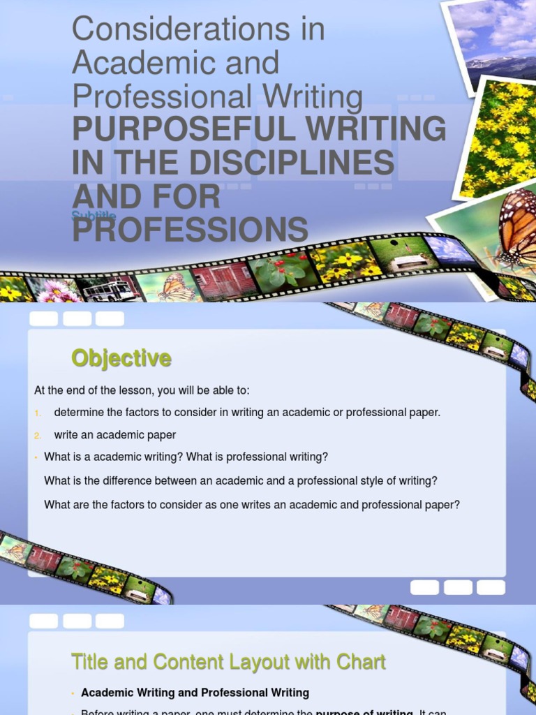 Key Factors in Academic vs. Professional Writing | PDF | Thesis ...