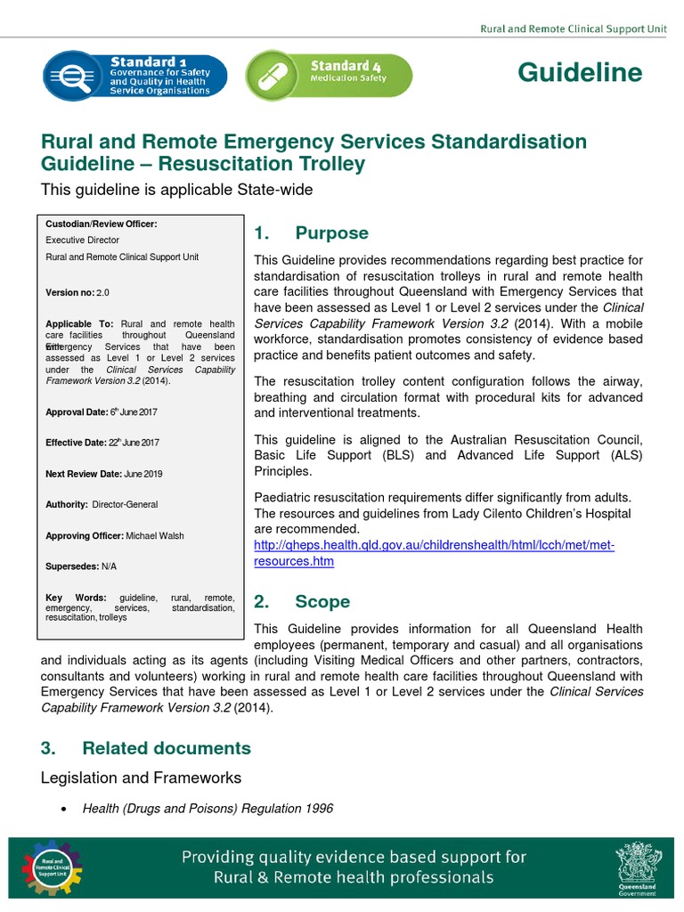 Rural Emergency Resuscitation Trolley Guidelines | PDF | Emergency ...