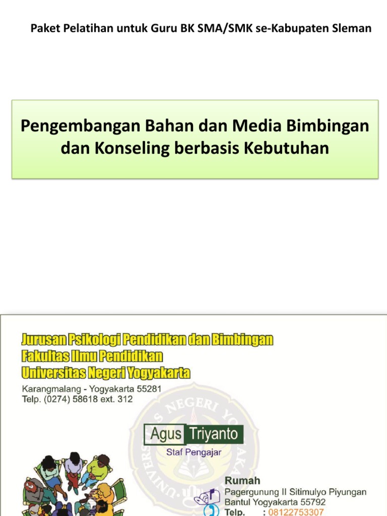 01 Pengembangan Bahan Dan Media BK Berbasis Kebutuhan | PDF
