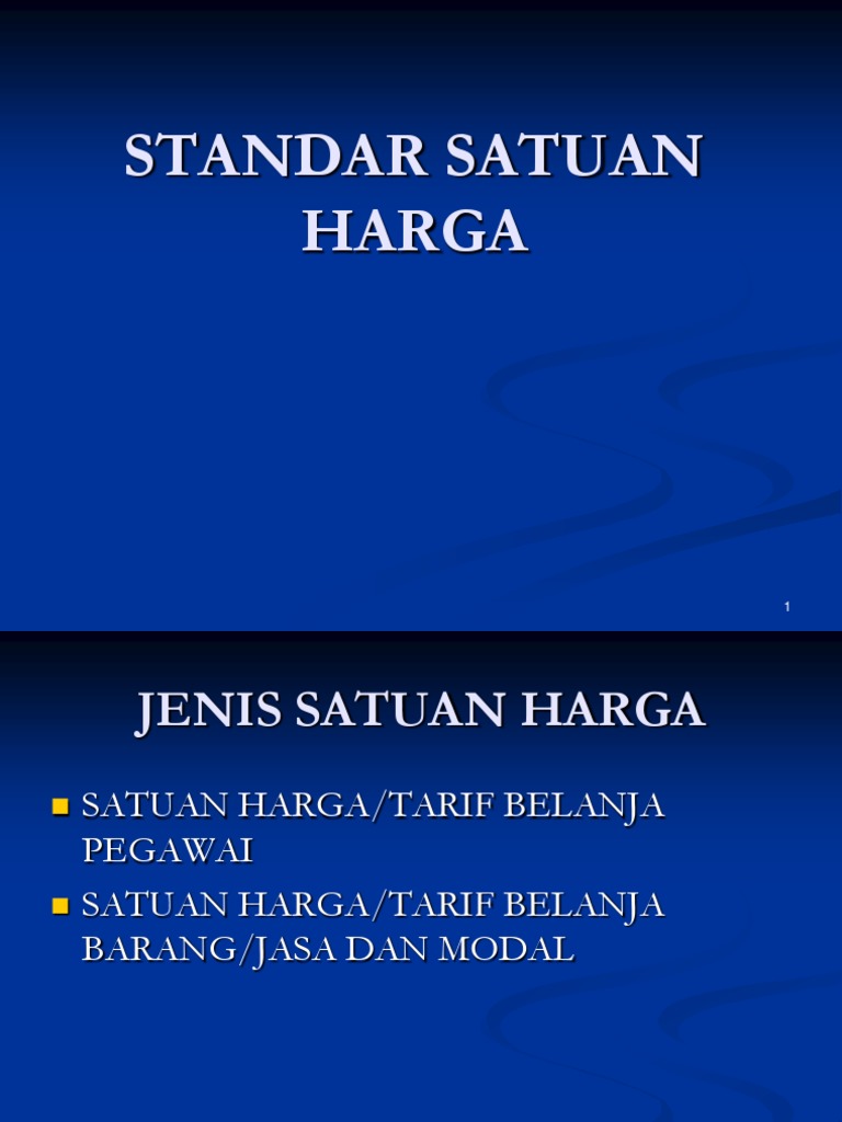 Penentuan Standar Satuan Harga | PDF