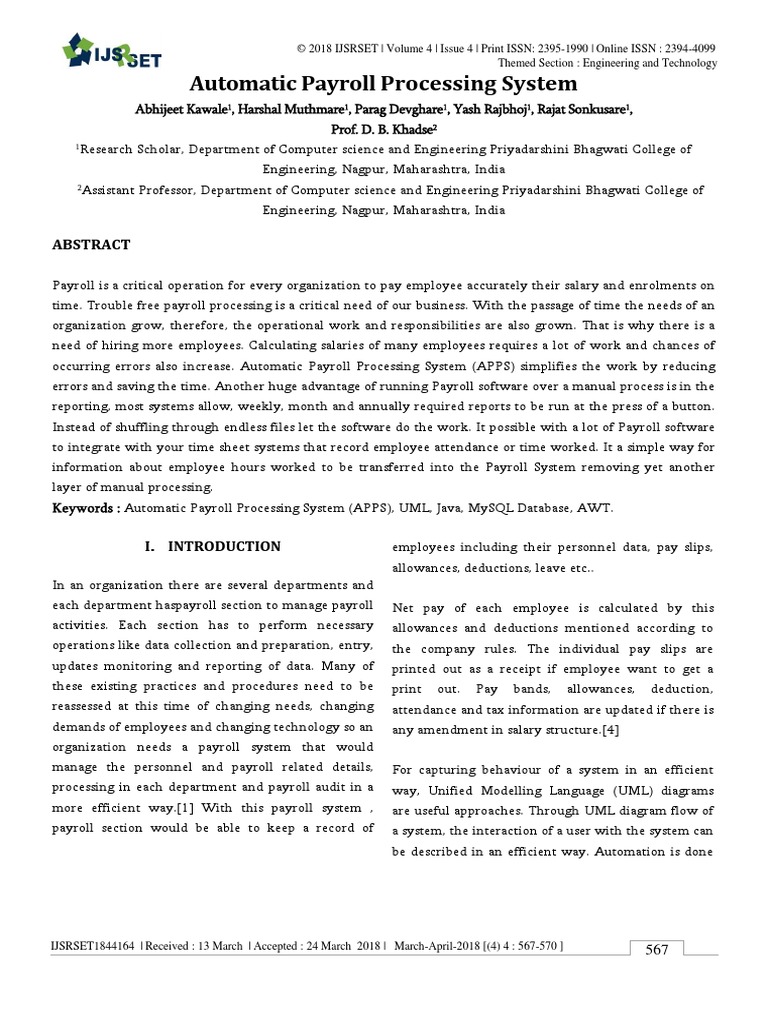 Automatic Payroll Processing System PDF | PDF | Payroll | Computing