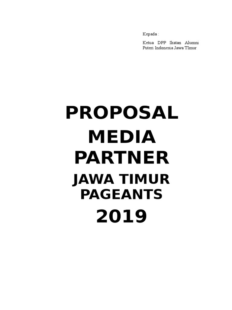Proposal Media Partner Pageants 2019 | PDF