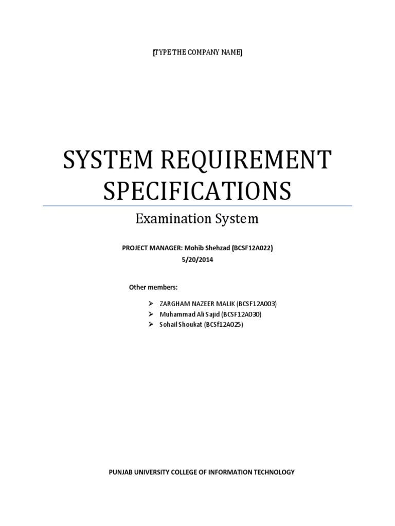 SRS of Examination System | PDF | Test (Assessment) | Password