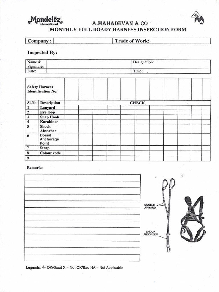 Full Body Harness Checklist PDF | PDF