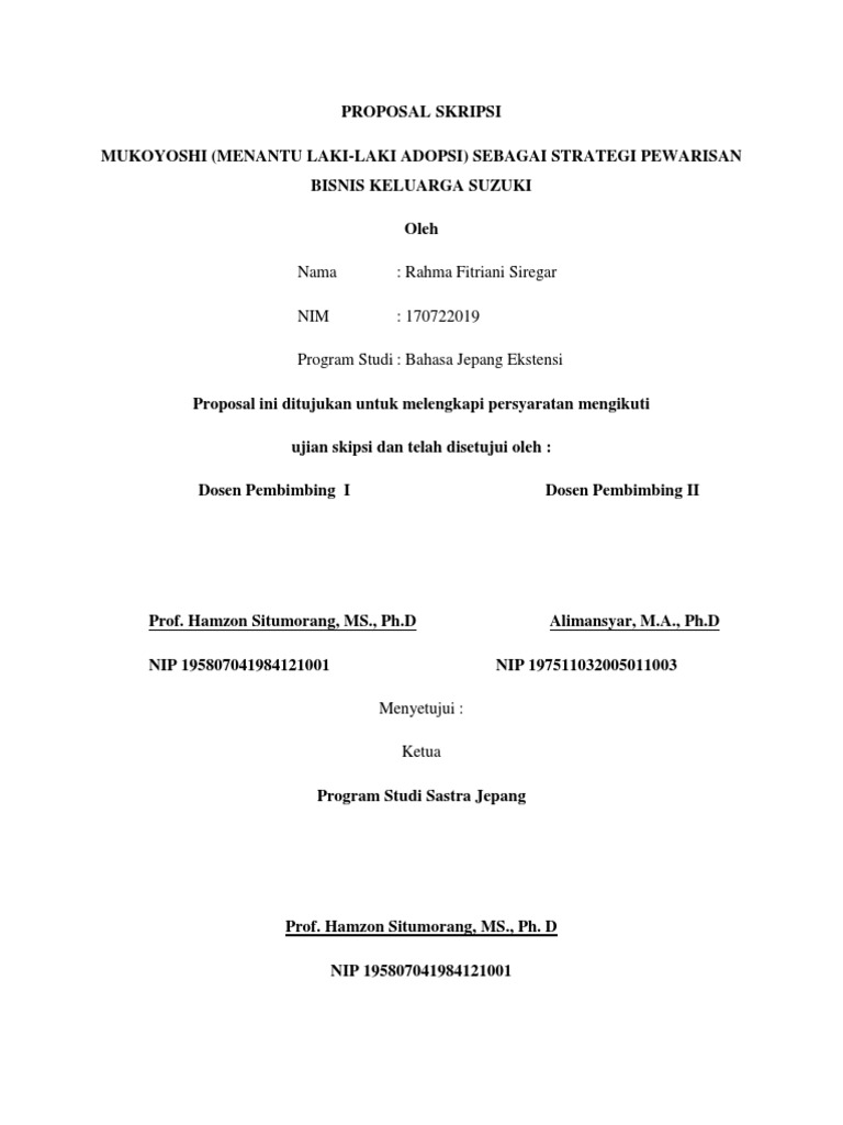 Format TTD Proposal Skripsi | PDF