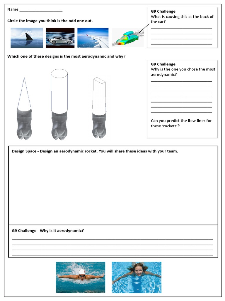Aerodynamics Worksheet Activities | PDF
