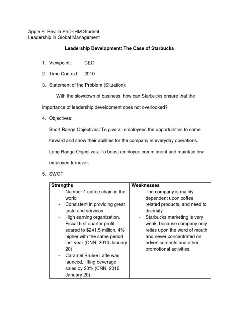 Leadership Development: A Case of Starbucks | PDF | Starbucks | Empowerment