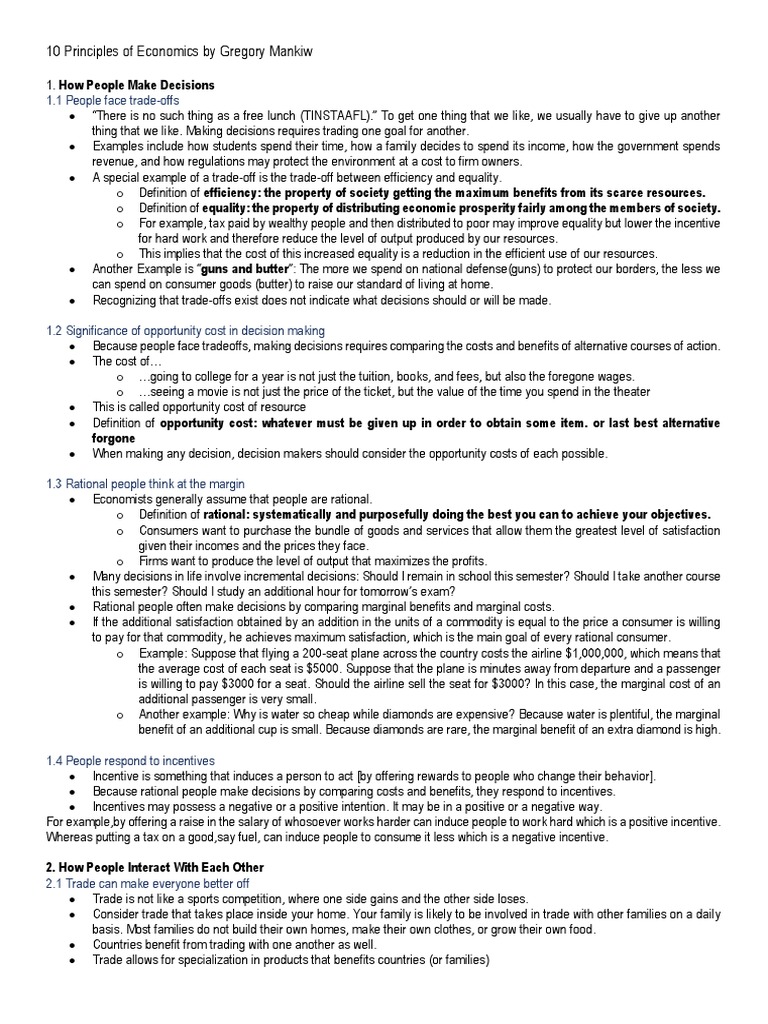 10 Principles of Economics by Gregory Mankiw | PDF | Inflation | Economics