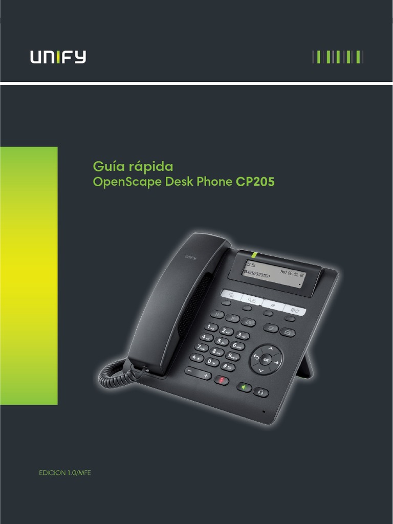 Guia Rapid A Unify Desk Phone CP 205 | PDF | Teléfono | Contraseña