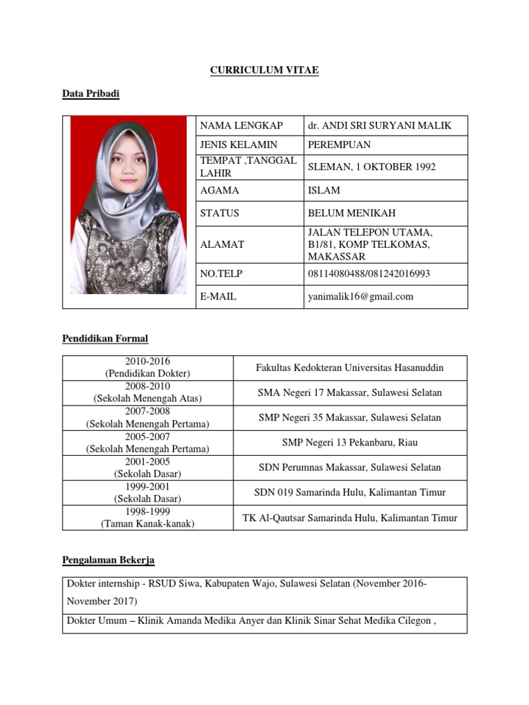 CV Yani Rs Inco PDF | PDF