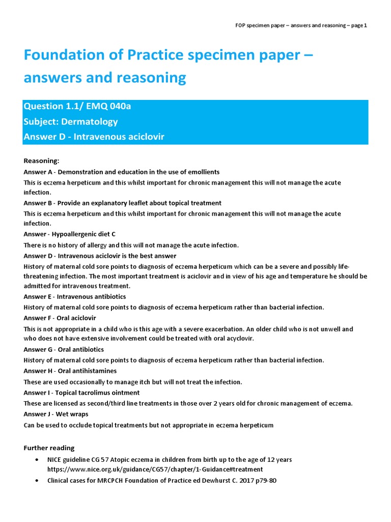 FOP Specimen Paper: Dermatology Insights | PDF | Hip | Epidemiology