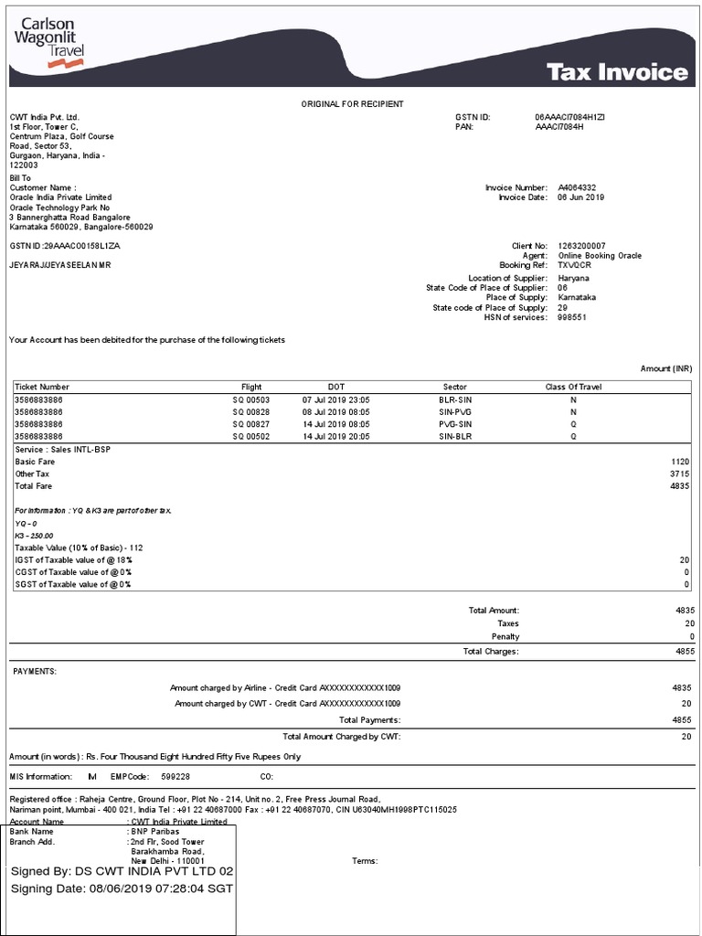 CTW Charges | Download Free PDF | Invoice | Payments