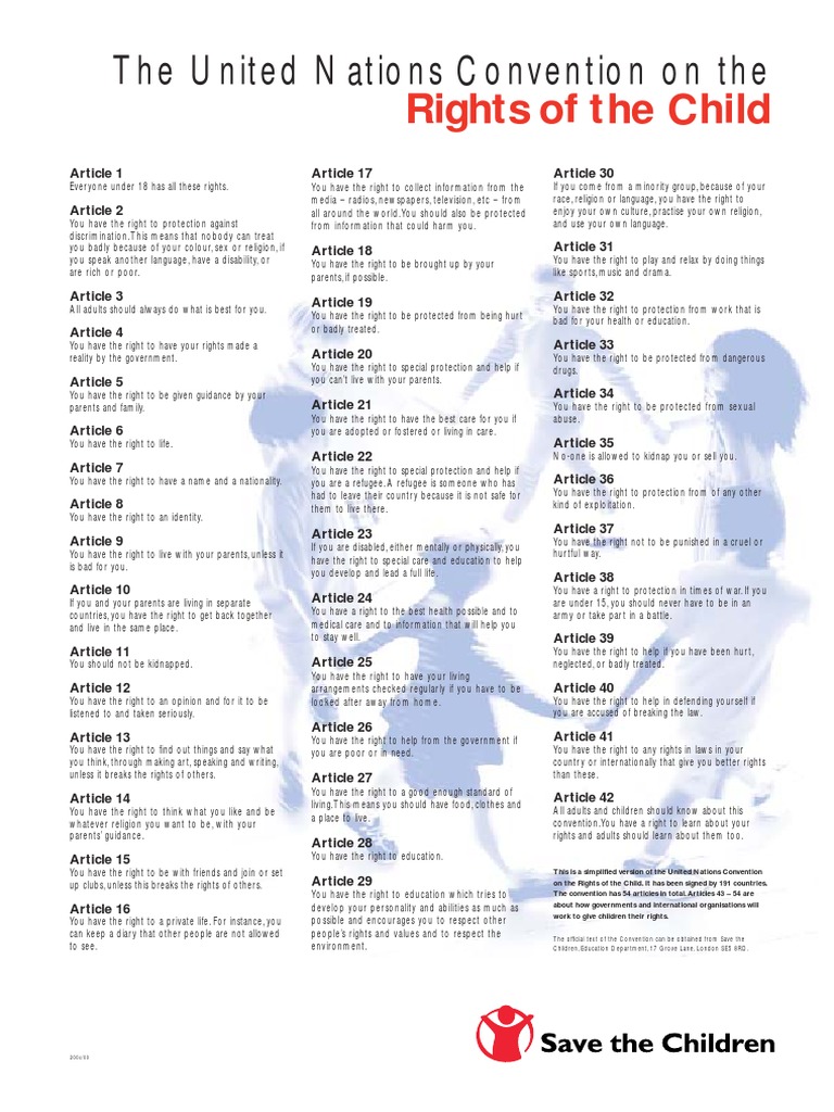 Summary of UNCRC Rights for Children | PDF | Rights | Children's Rights