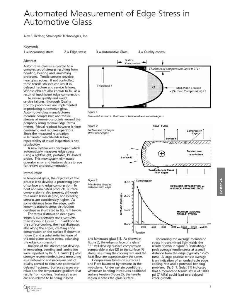 Glass Surface Stress Measurement by GASP | PDF | Stress (Mechanics ...