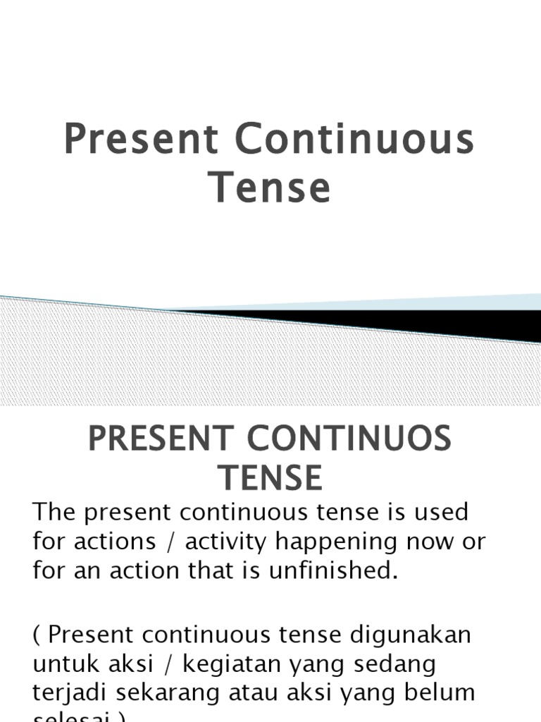2.3 Present Continuous Tense | PDF | Verb | Adverb