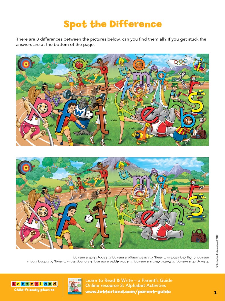 Spot the Difference Answers | PDF