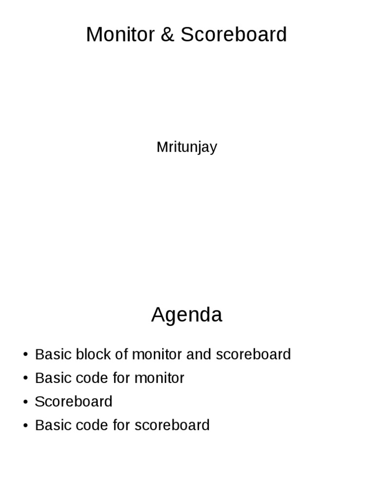 UVM Monitor and Scoreboard | PDF
