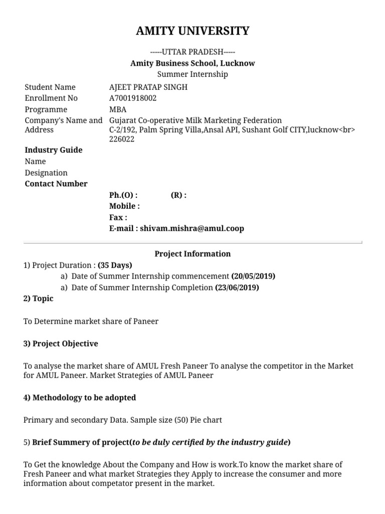 Amity University: Amity Business School, Lucknow | PDF