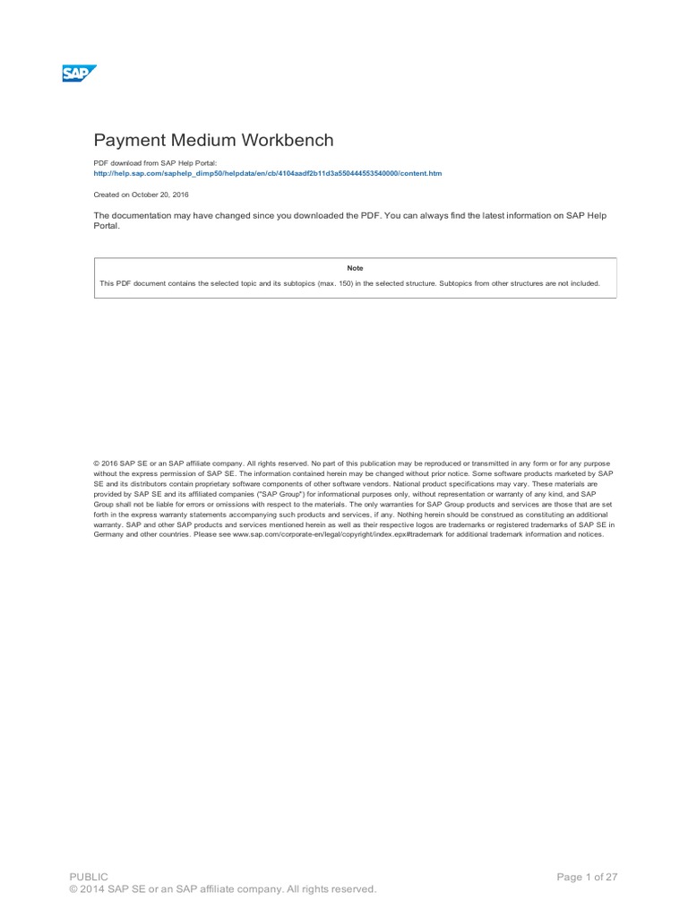 Payment Medium Workbench | PDF | File Format | Payments