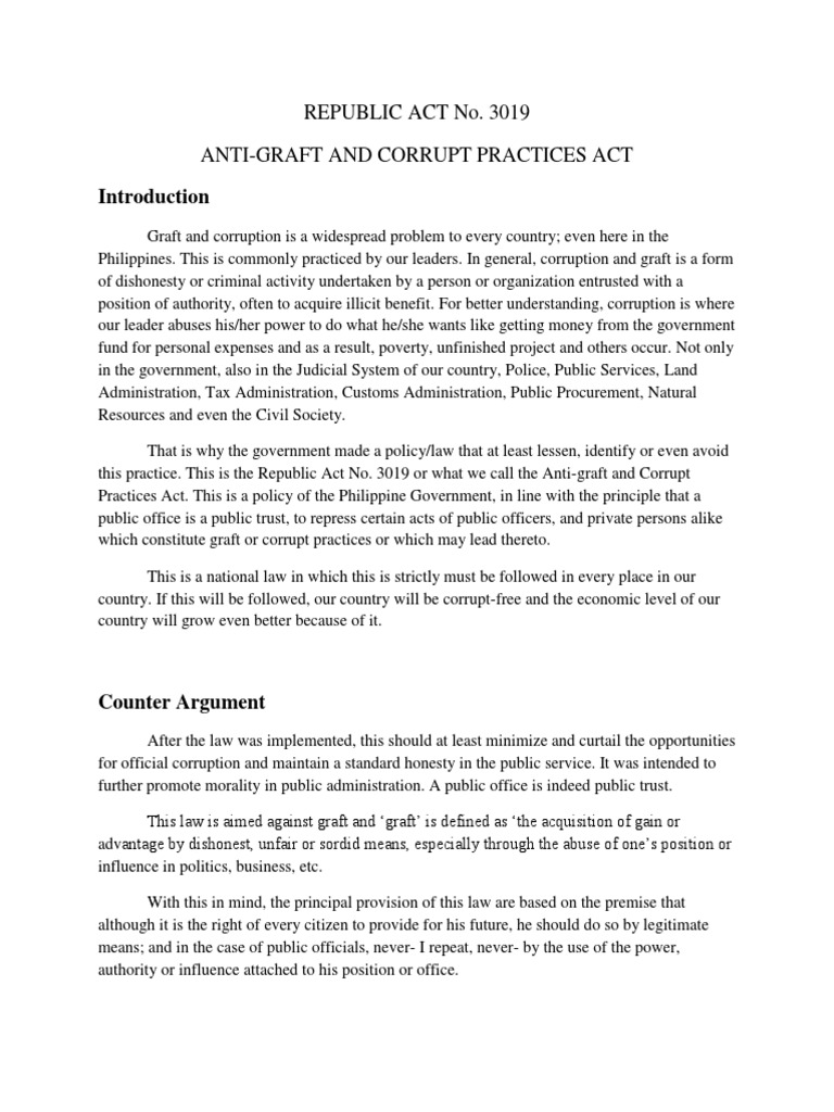 Irenjohn's Position Paper | Download Free PDF | Political Corruption ...