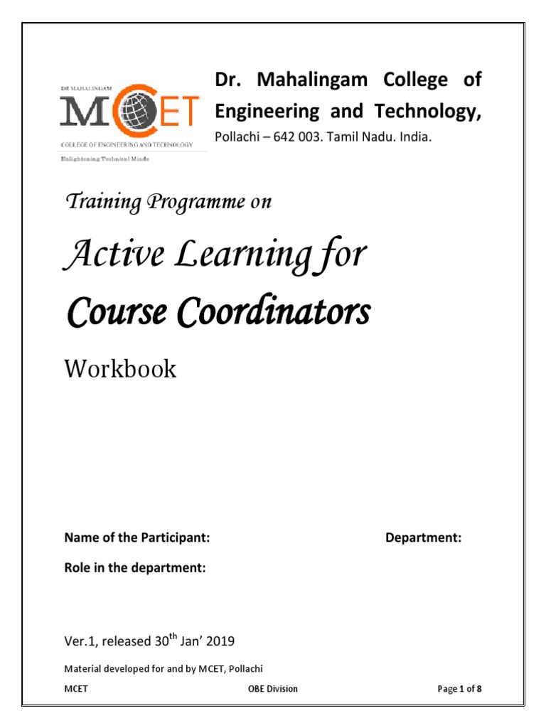 Workbook - Active Learning Training | PDF