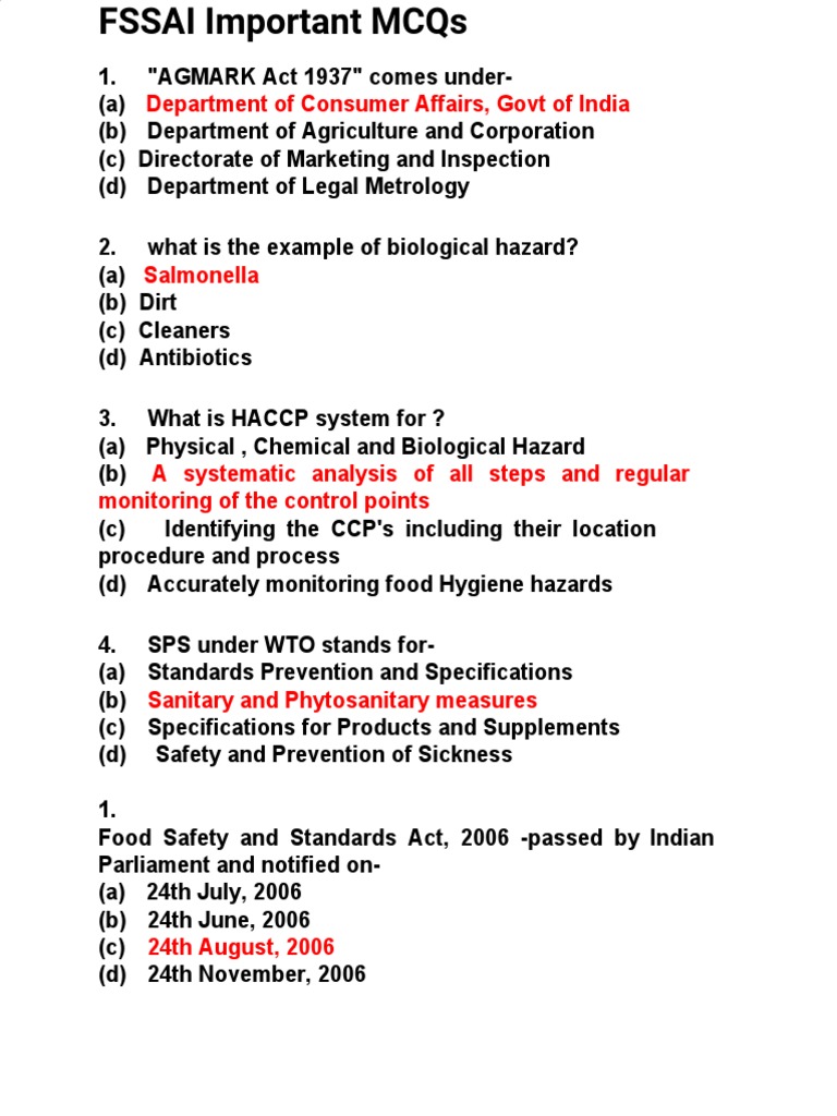 Fssai NOTES MRINAL | PDF | Food Safety | Vitamin D