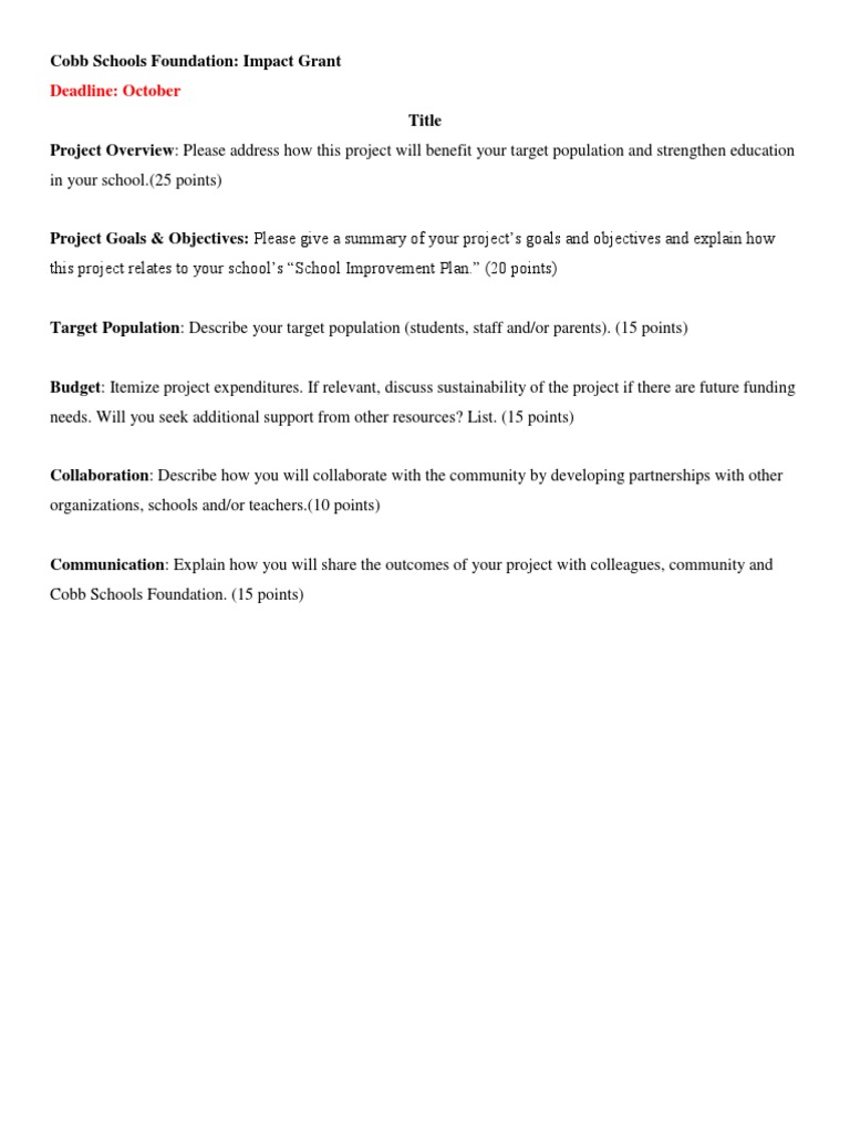 Grant Writing Template | PDF