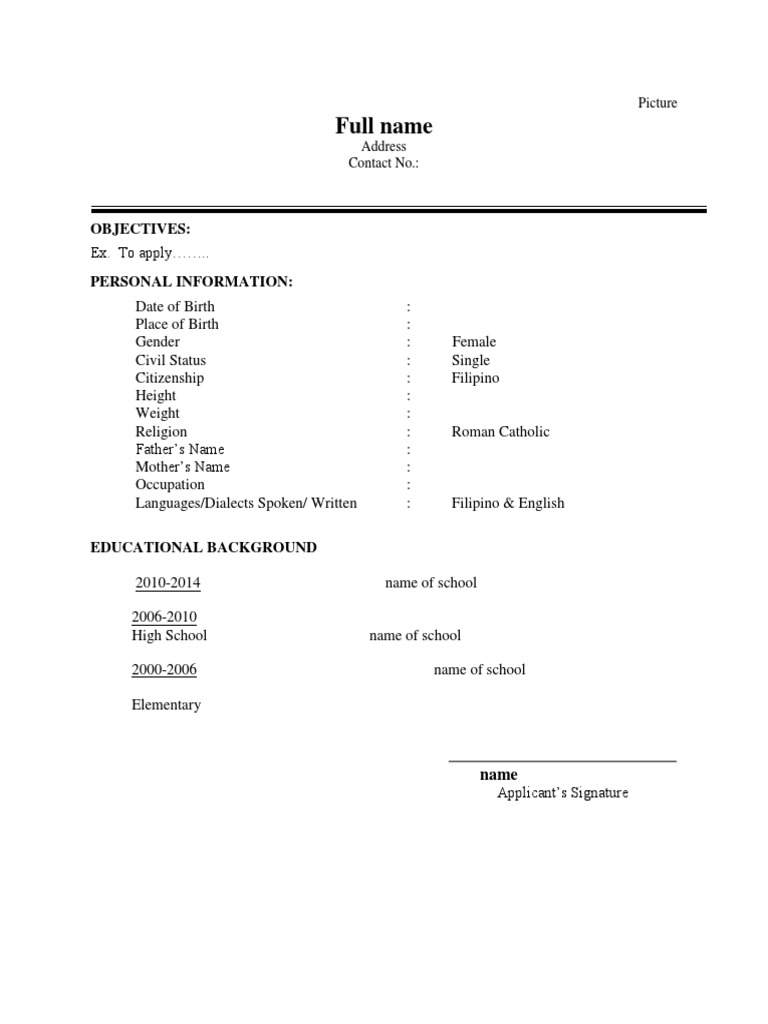 Resume Format | PDF