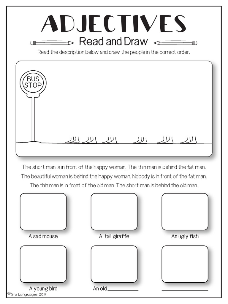 Kids' Adjective Drawing Activity | PDF