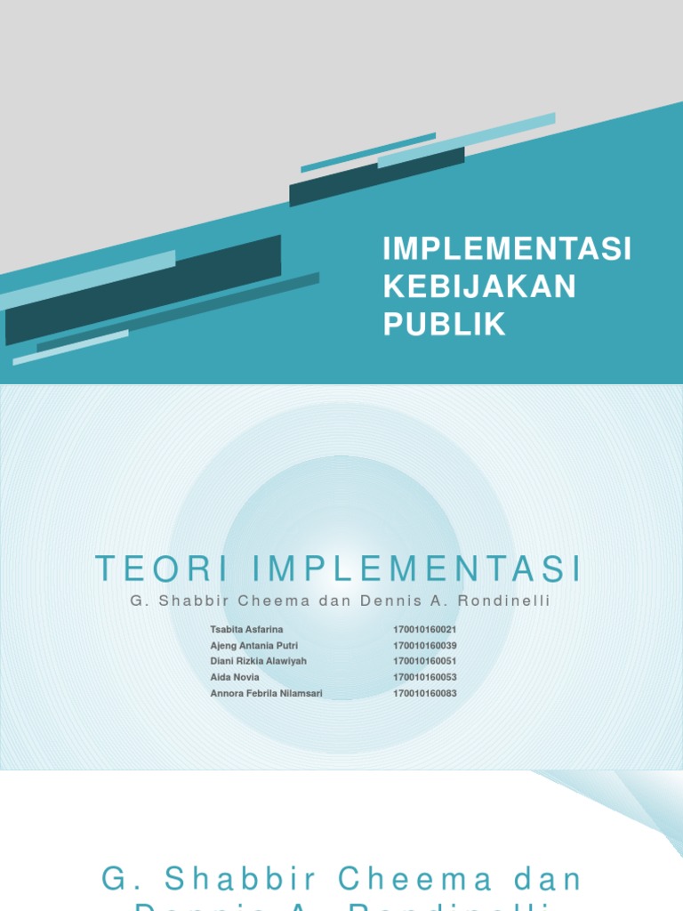TEORI IMPLEMENTASI KEBIJAKAN PUBLIK | PDF