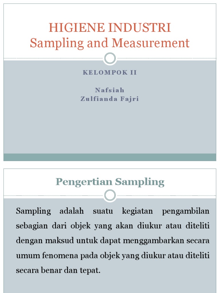 Sampling Dan Measurement | PDF