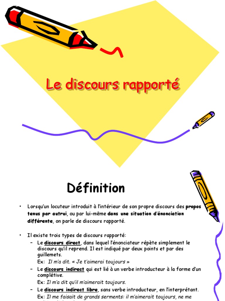 Le Discours Indirect | PDF | Verbe | Question