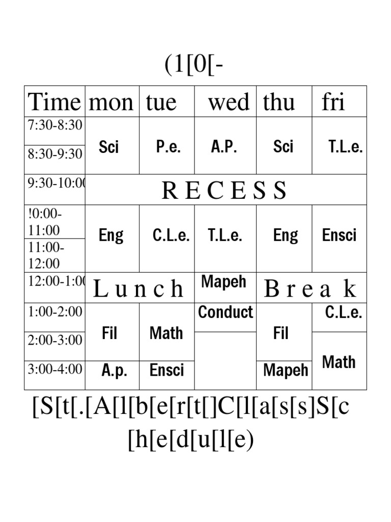 Class Sched | PDF