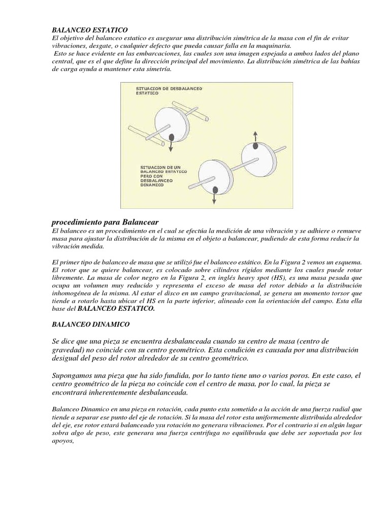 Balanceo Estaticoy Dinamico | PDF | Rotación | Masa